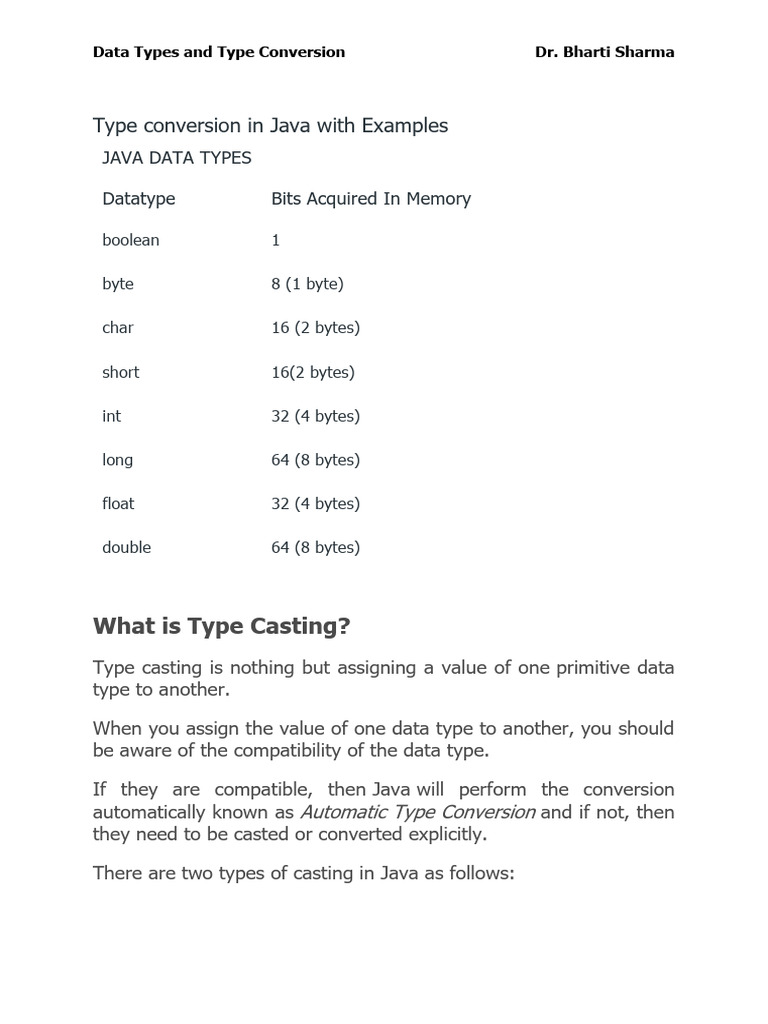 Typecatsing Datatypes | PDF | Data Type | Integer (Computer Science) Typecatsing Datatypes | PDF | Data Type | Integer (Computer Science)
