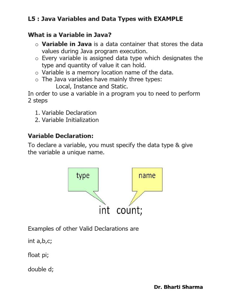 L5 Datatypes Variable | PDF | Data Type | Variable (Computer Science) L5 Datatypes Variable | PDF | Data Type | Variable (Computer Science)