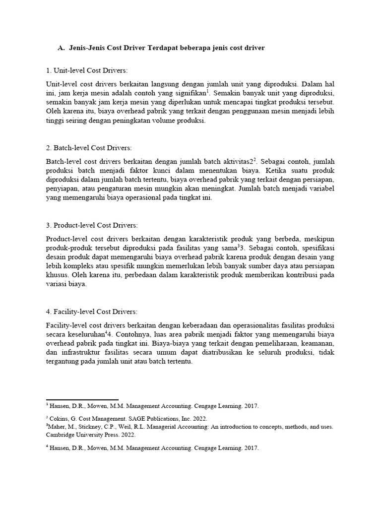 Contoh Cost Driver di PT Indofood | PDF