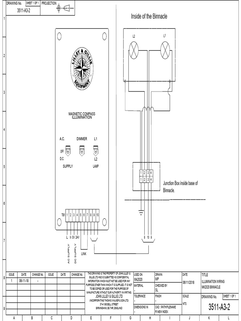 3511-A4-2 Iss1 ILLUMINATION WIRING Mk2020S Binnacle | PDF | Materials ...
