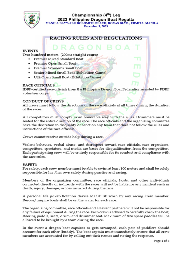 Rules of Racing 2023 4th Leg | PDF | Flag