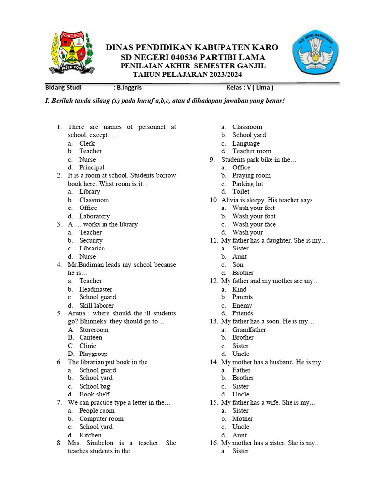 Soal PTS B.inggris | PDF