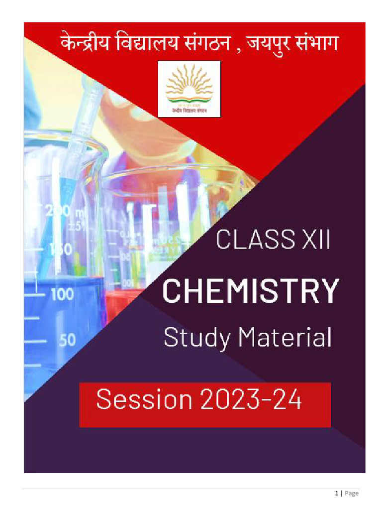 Study Material XII Chem 2023-24 | PDF | Solubility | Chemistry