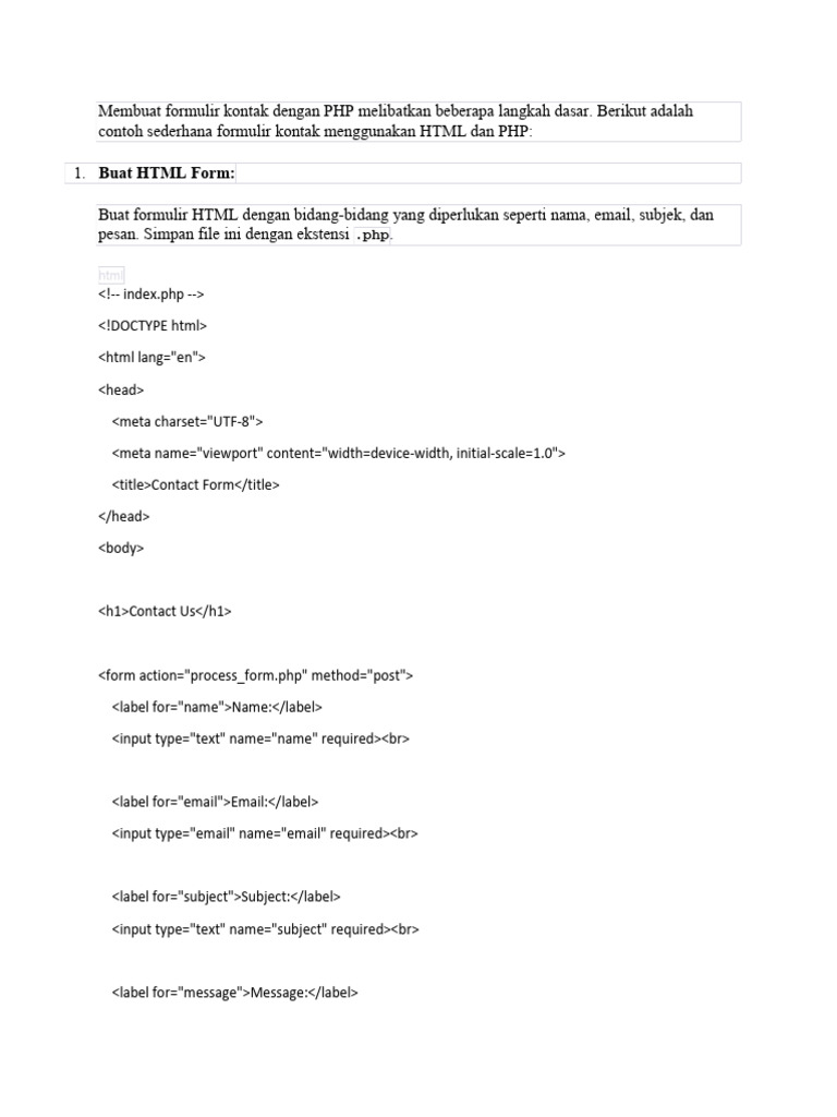 Cara Membuat PHP Contact Form | PDF | Bisnis