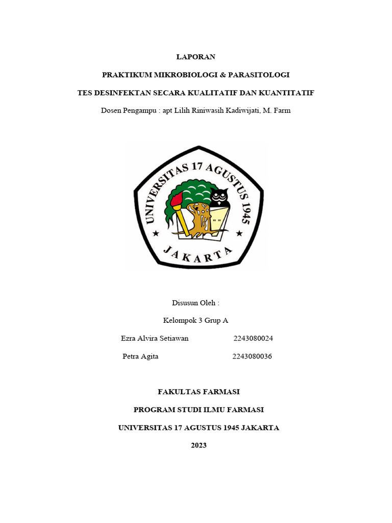 Laprak Mikro Disinfektas Done | PDF