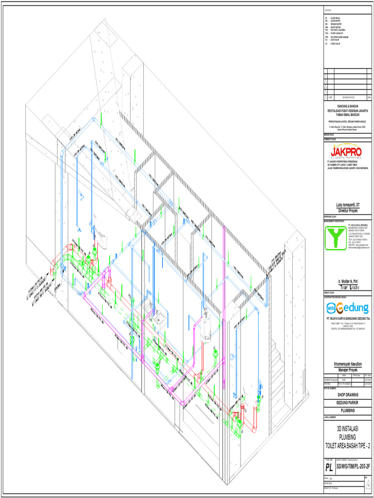 PLUMBING AIR KOTOR - 3D DENAH LANTAI BASEMENT - 3D AREA BASAH TIPE 2-Layout1 | PDF