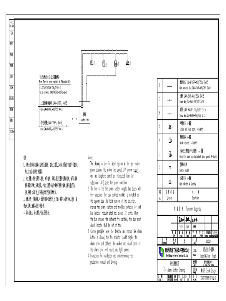 XDA201900586-601-EL-02-火灾报警系统图 Fire Alarm System Drawing-R0-A3+1-2 | PDF