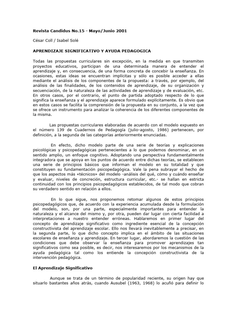 Coll, César Solé, Isabel. España. Aprend. Signif. y Ayuda Pedagógica ...