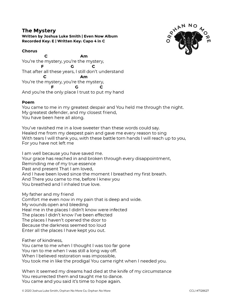 Orphan+No+More+Co+-+The+Mystery+Chord+Chart | PDF