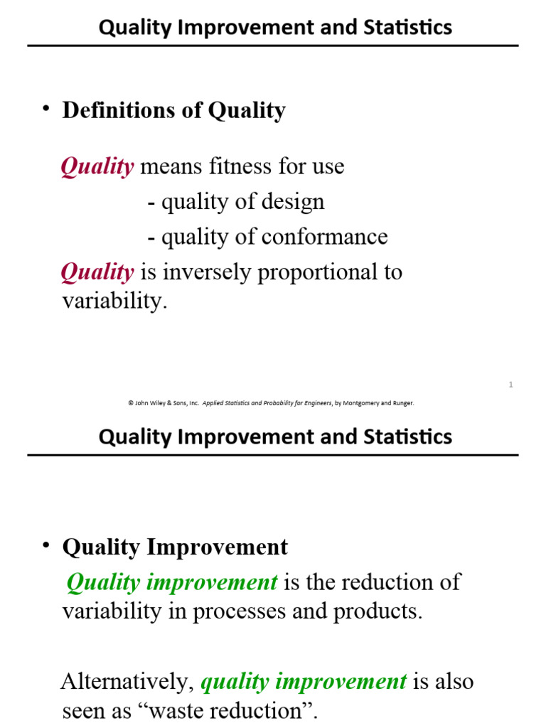 15 - Statistical Quality Control | PDF | Statistics | Variance