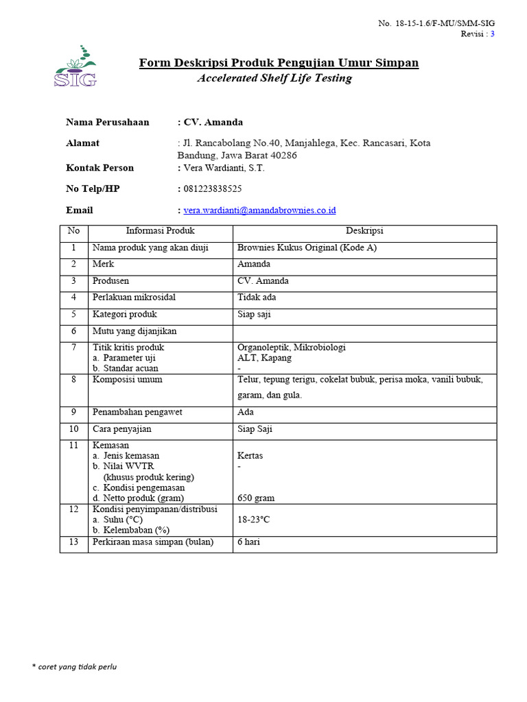 18-15-1.6 Form Deskripsi Produk-Sampel Pengujian Umur Simpan (Shelf ...
