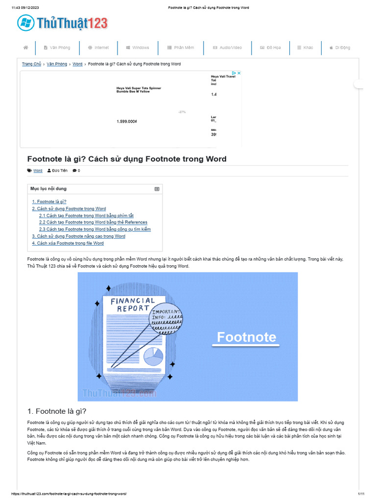 Footnote Là Gì - Cách S D NG Footnote Trong Word | PDF
