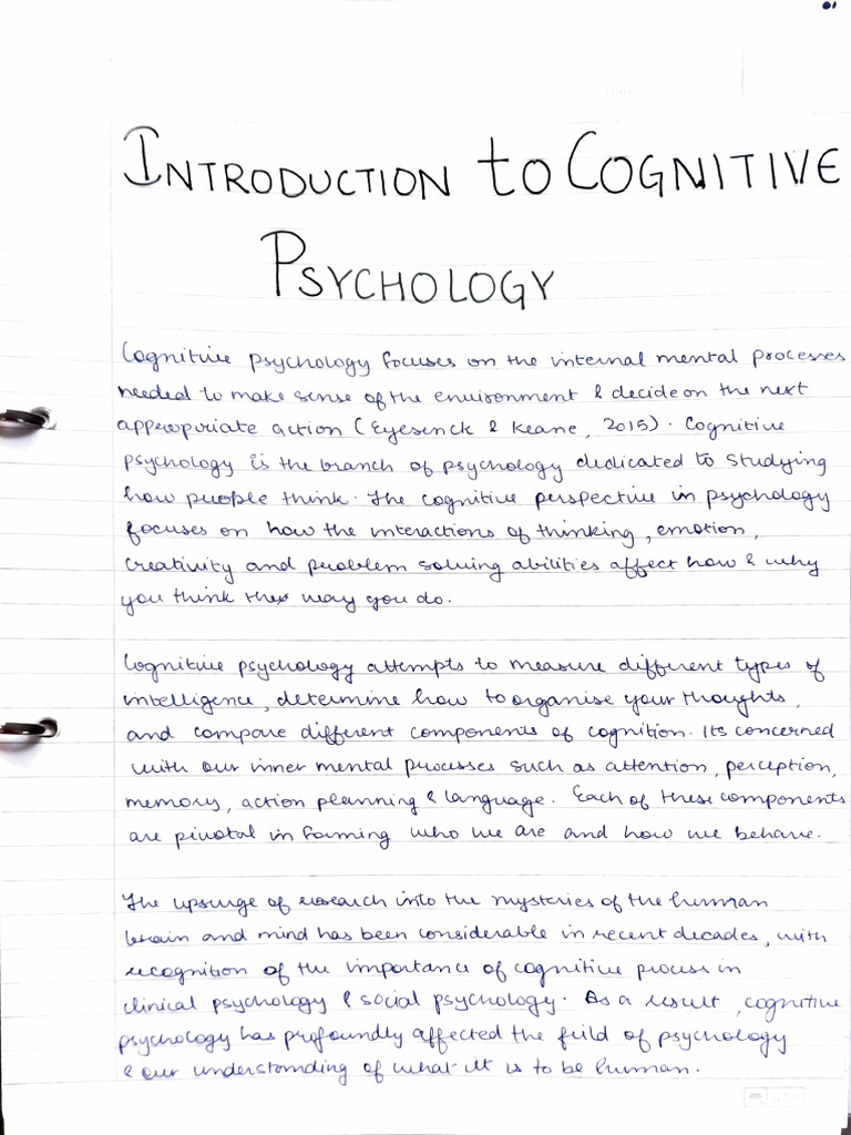 Introduction To Cognitive Psychology | PDF