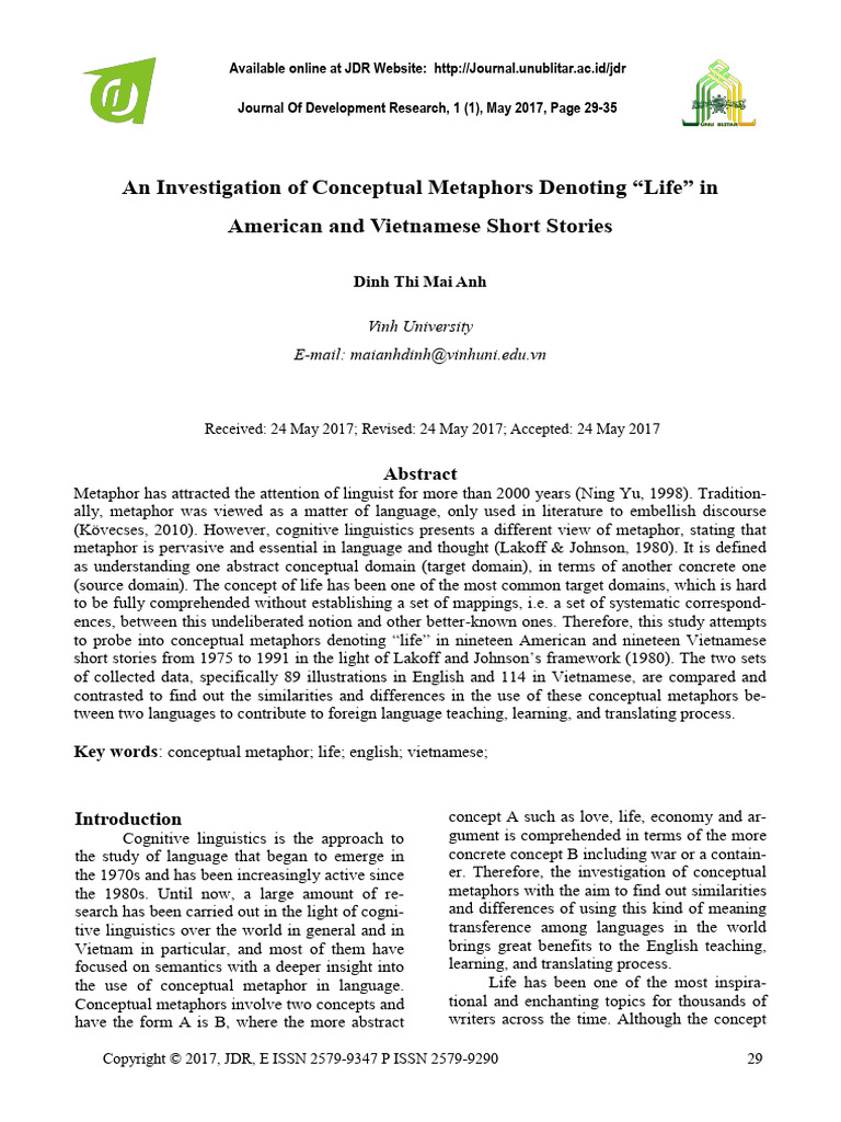 Paper 2 - Life Metaphor Short Stories | PDF