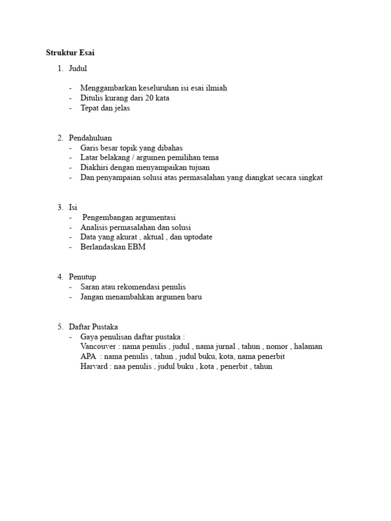 Struktur Esai, KTI, Proposal | PDF | Ilmu Sosial | Seni