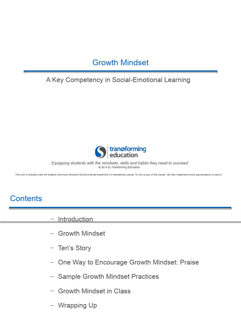 2 Growth Mindset Presentation CC | PDF