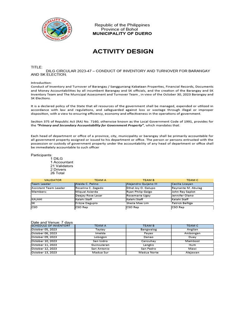 Activity-Design-Barangay-and-SK-Election-2023 | PDF | Government | Justice
