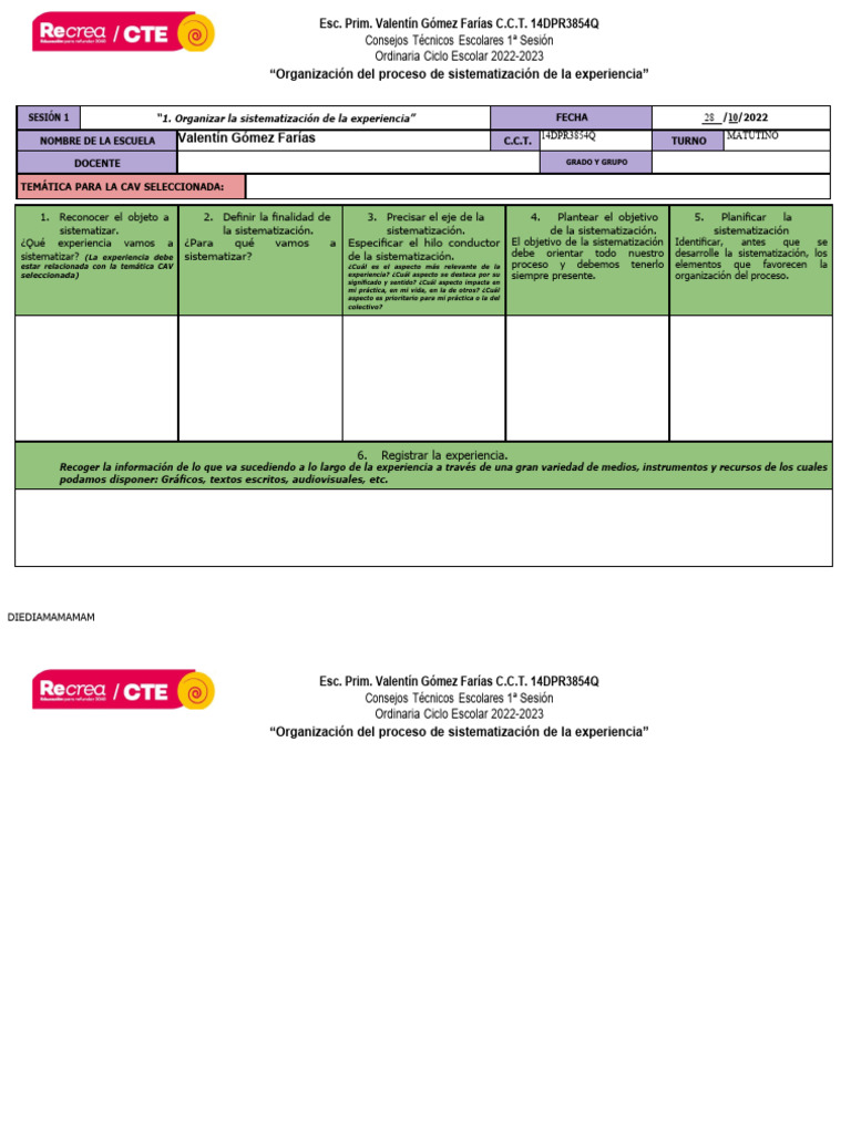 4 Organización Del Proceso de Sistematización de La Experiencia (OPSE) | PDF