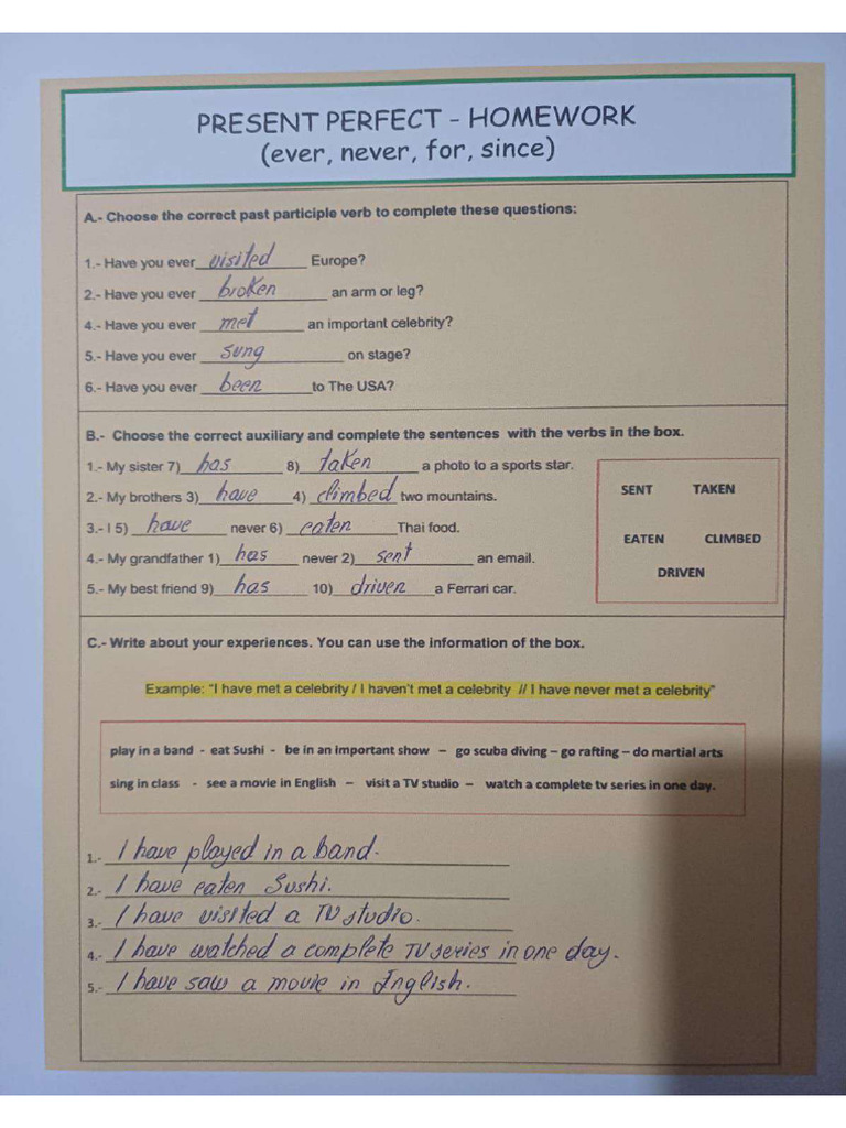 Present Perfect | PDF