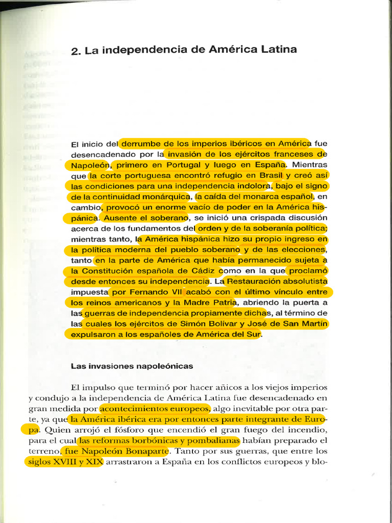 Zanatta - Hist de América Latina - Cap 2 La Independencia de América ...