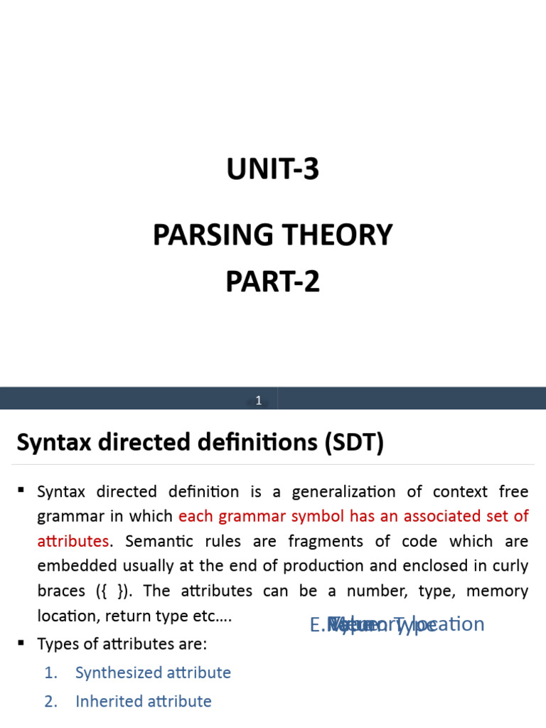CD Unit-3 Part-2 | PDF | Parsing | Formalism (Deductive)