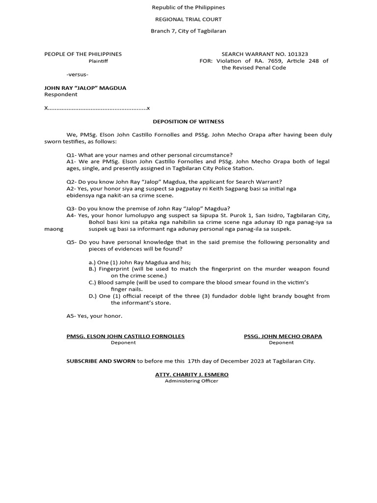 Deposition of Witness | PDF | Government | Common Law