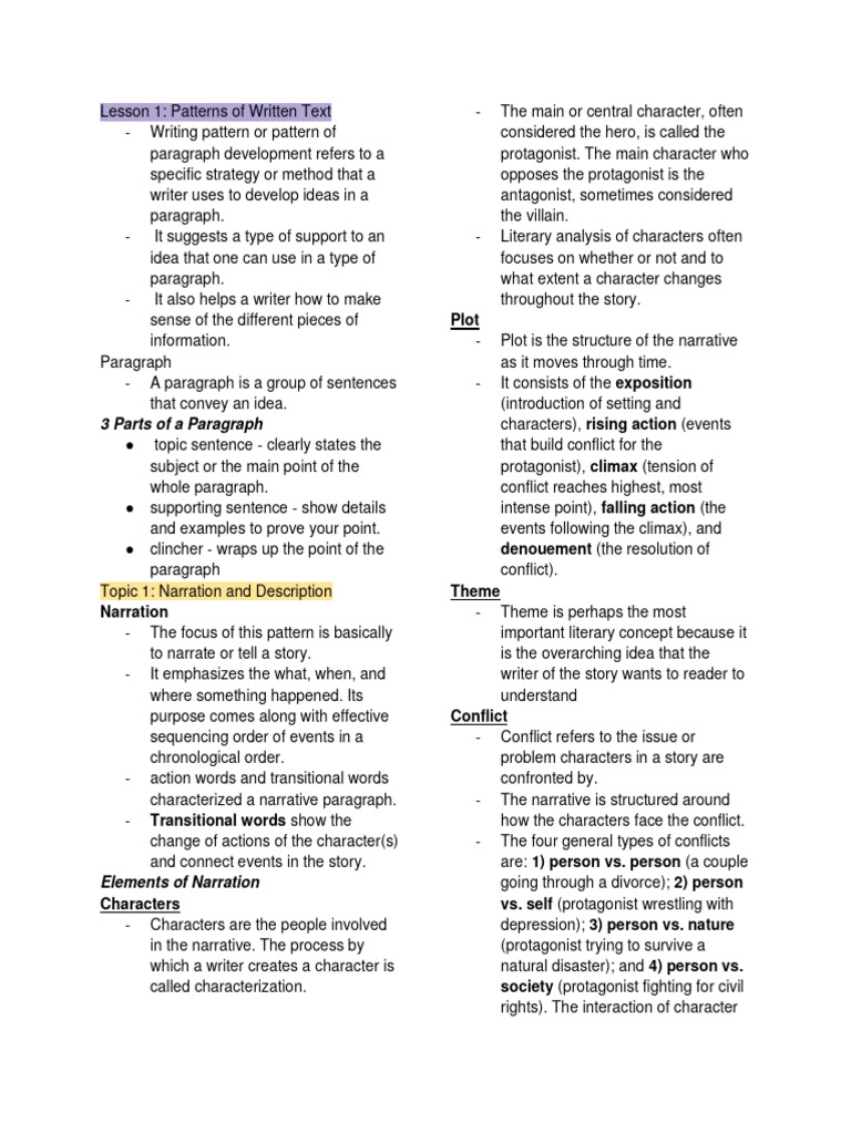 Writing Patterns and Text Evaluation Guide | PDF
