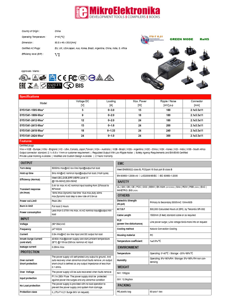 Sunny Power Supply Datasheet | PDF | Alternating Current | Power Supply