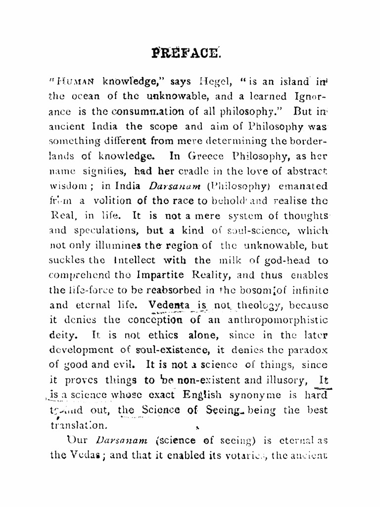 Preface of Vedanta | PDF