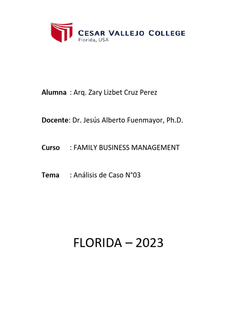 Caso N°3 - EMPRESA FAMILIAR | PDF | Business