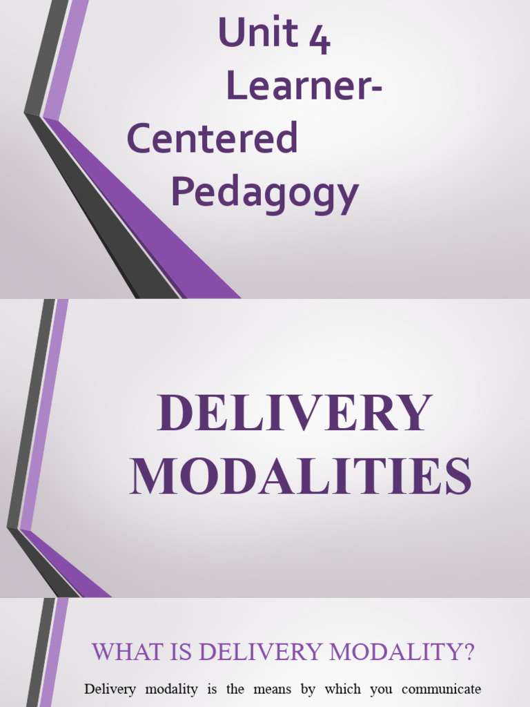Delivery Modalities | PDF