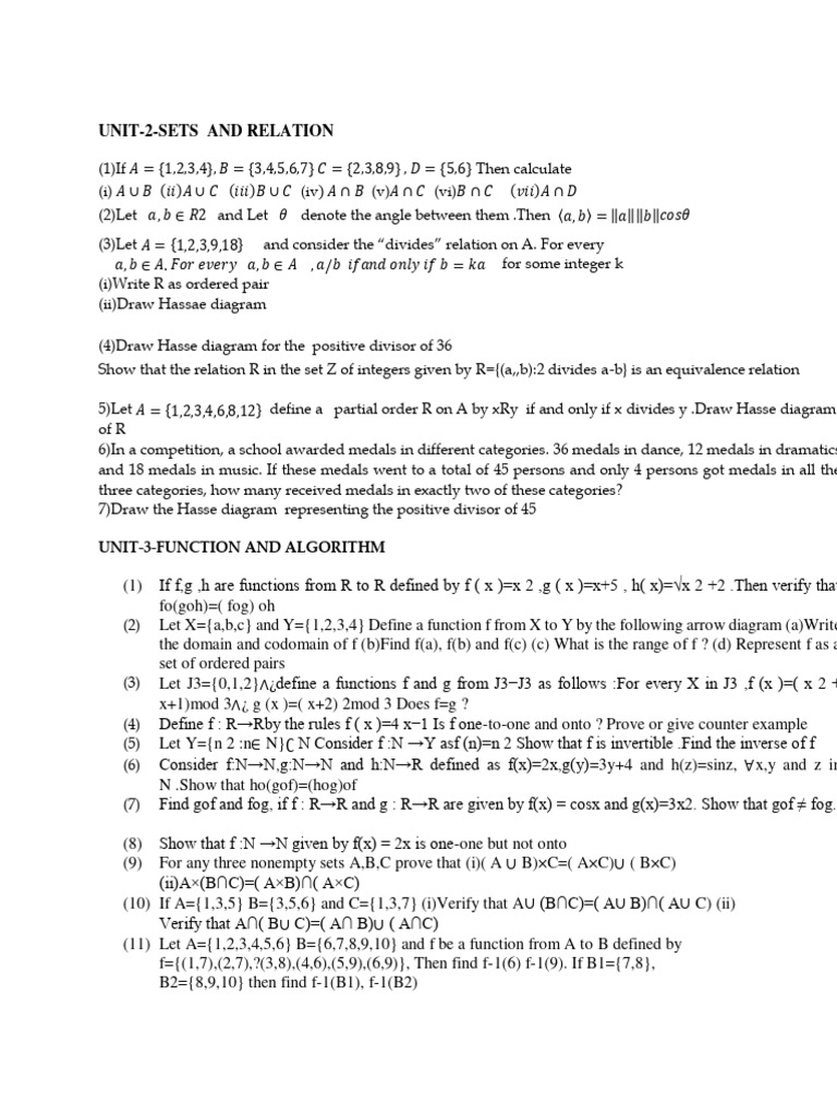 Unit 3,4,5 (I Sem) Imp Ques | PDF | Function (Mathematics) | Arithmetic