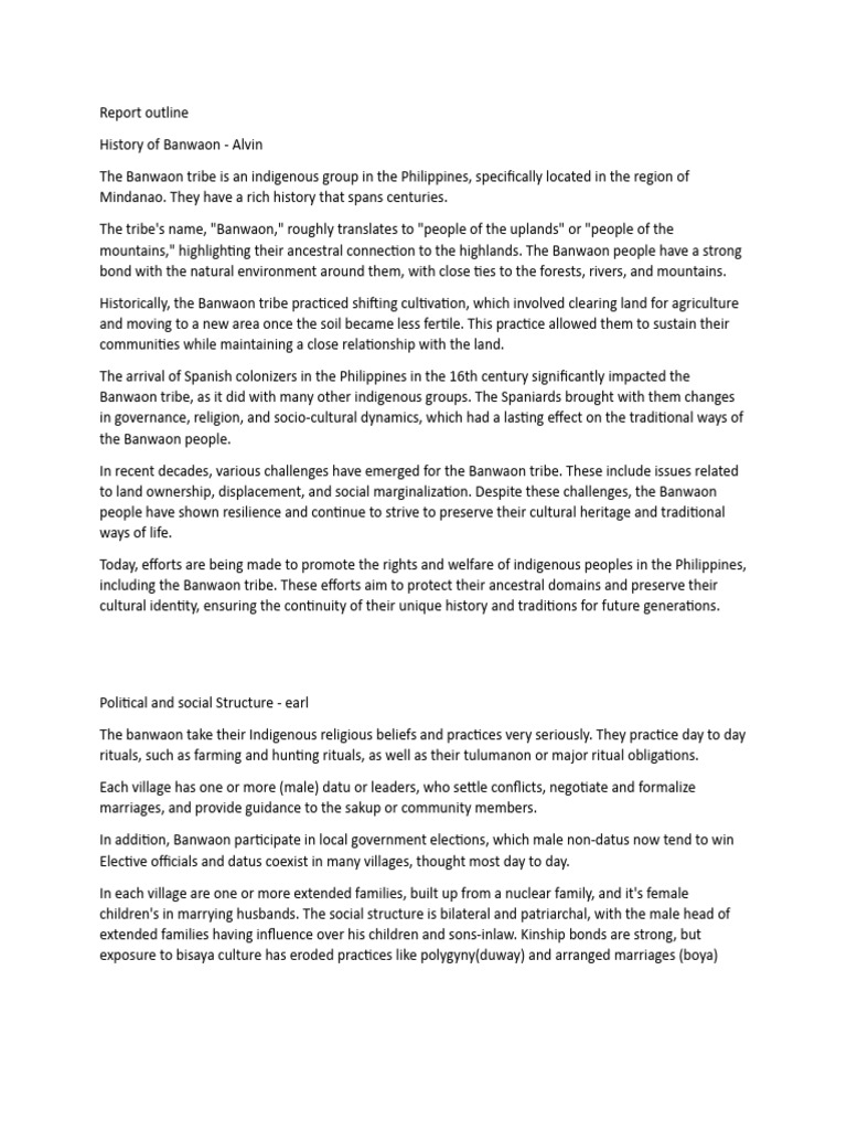 Reporting IPs Flow Banwaon | PDF | Indigenous Peoples | Philippines