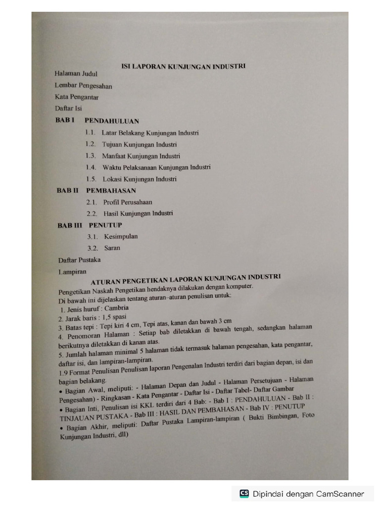 Contoh Format Kunjungan Industri | PDF