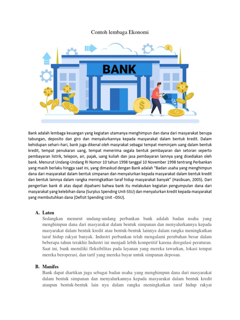 Contoh Lembaga Ekonomi (Bank) | PDF