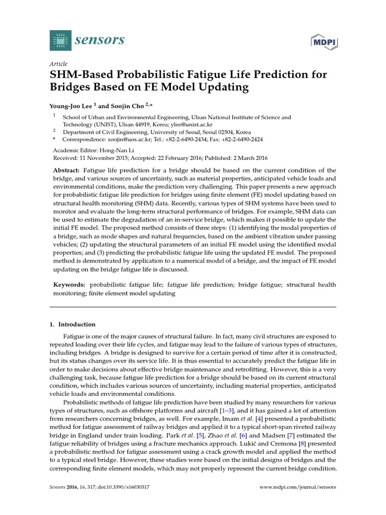 Probabilistic Bridge Fatigue Life Prediction | PDF | Fatigue (Material ...