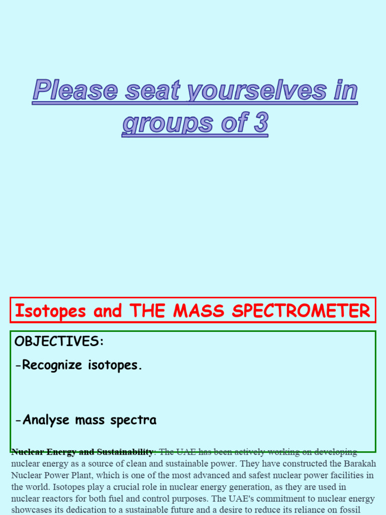 Mass Spectrometry and Isotopes | PDF | Atoms | Mass Spectrometry