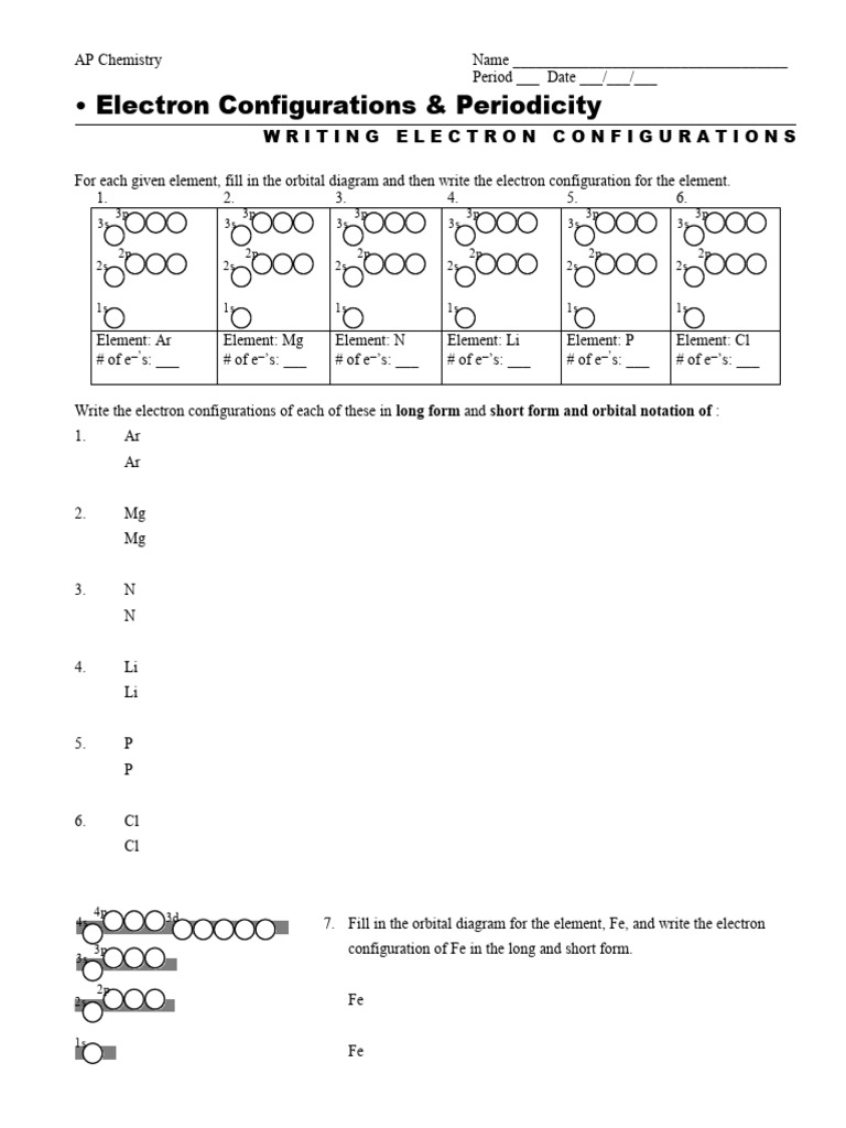 Electronic Configuration Sheet 2 | PDF | Electron Configuration | Atomic Orbital