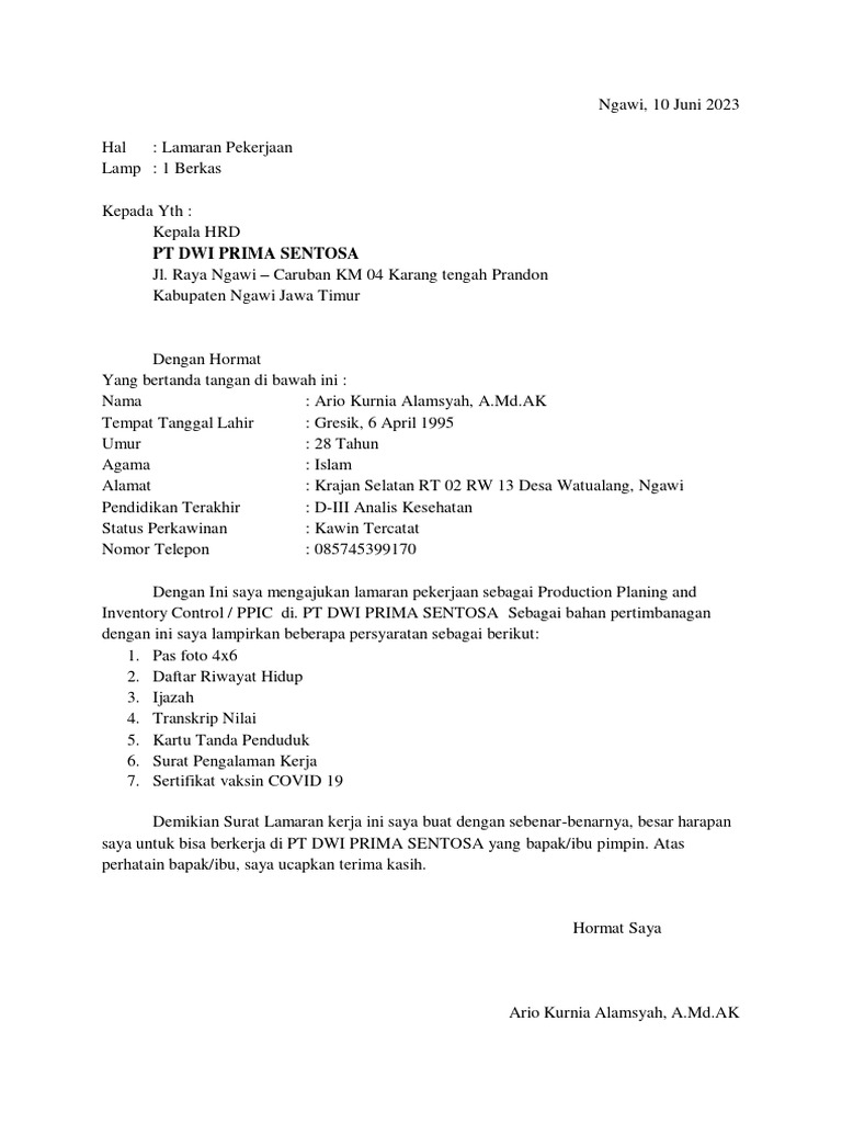 Ppic - PT DWI PRIMA SENTOSA | PDF
