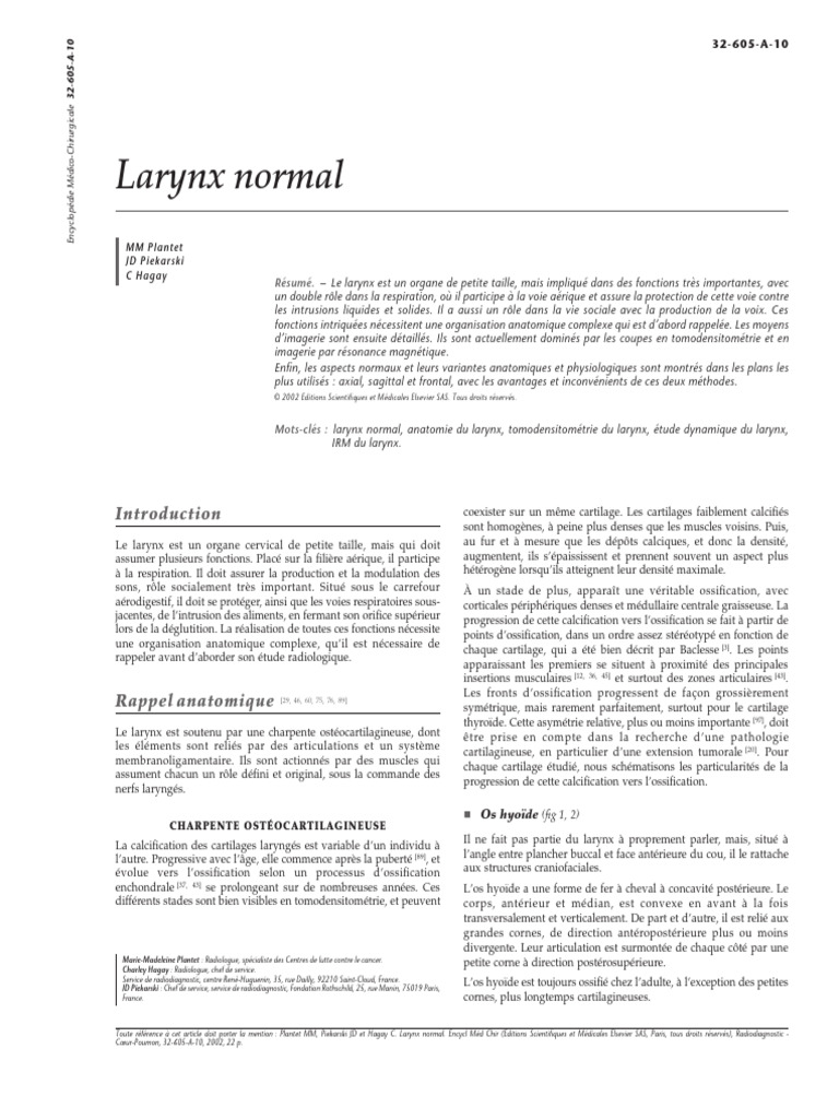 Larynx Normal | PDF | Larynx | Thyroïde
