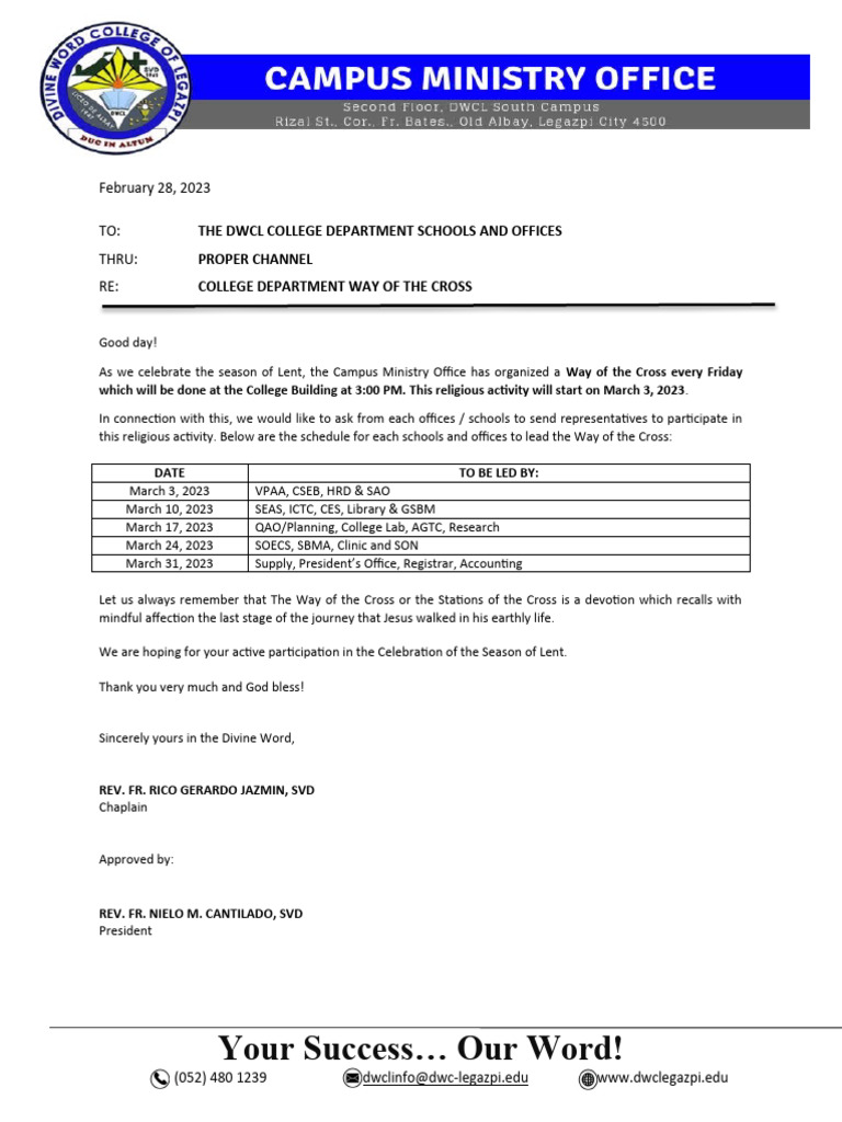WAY OF THE CROSS LETTER OF INVITATION Edited | PDF | Religion ...