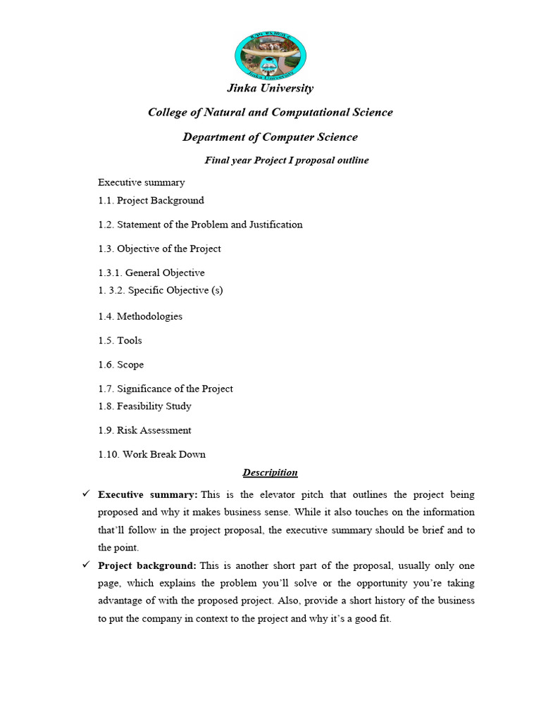 Computer Science Project Proposal Outline | PDF