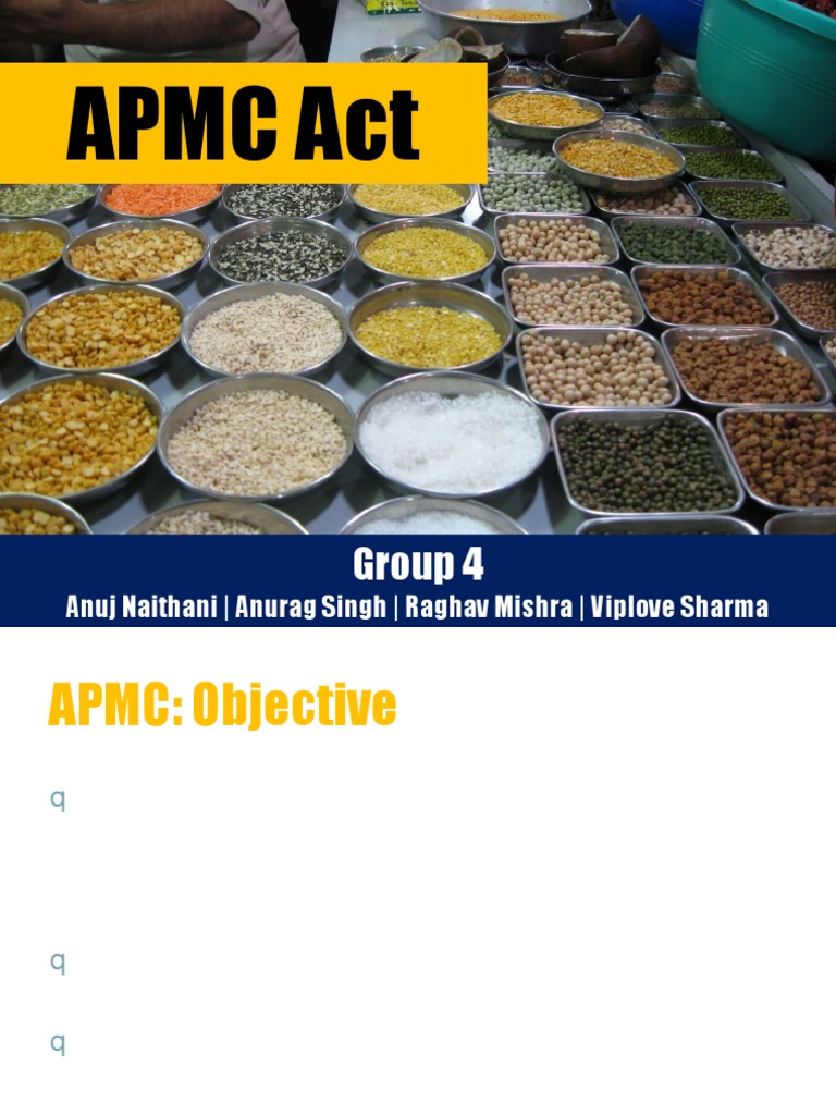 Group 4 - APMC Act | PDF | Market (Economics) | Economies