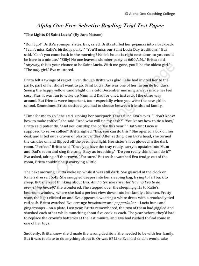 Additional Free Selective Reading Paper | PDF