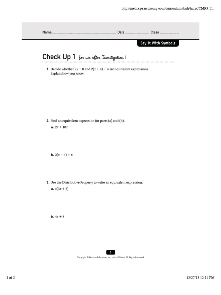 Say It With Symbols-ASSESS CHECK UP 1 | PDF | Science & Mathematics