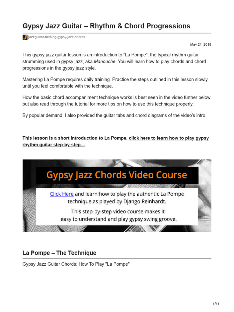 Jazzguitar - Be-Gypsy Jazz Guitar Rhythm Amp Chord Progressions | PDF | Chord (Music) | Popular ...