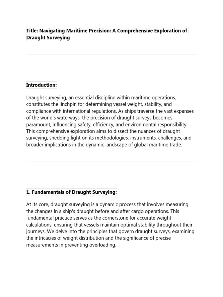 Introduction To Draft Survey | PDF