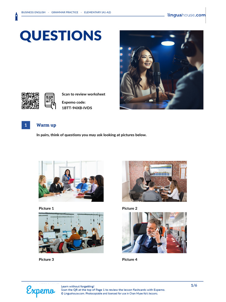 Business English Grammar Practice A1-A2 | PDF