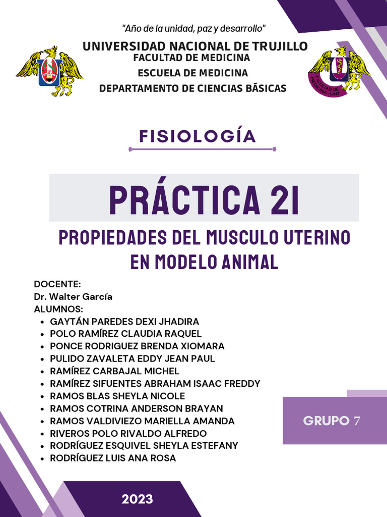 Práctica 21 - Grupo7 | Descargar gratis PDF | Parto | Contracción muscular