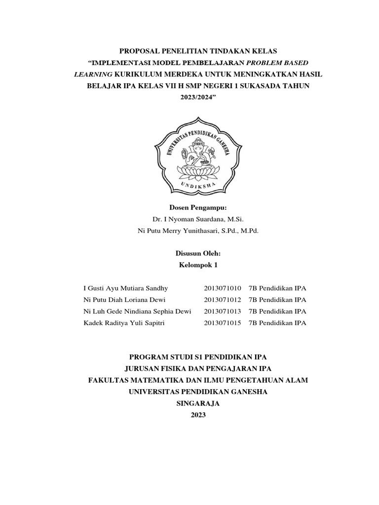 Proposal PTK (Kelompok - 1) Fix | PDF